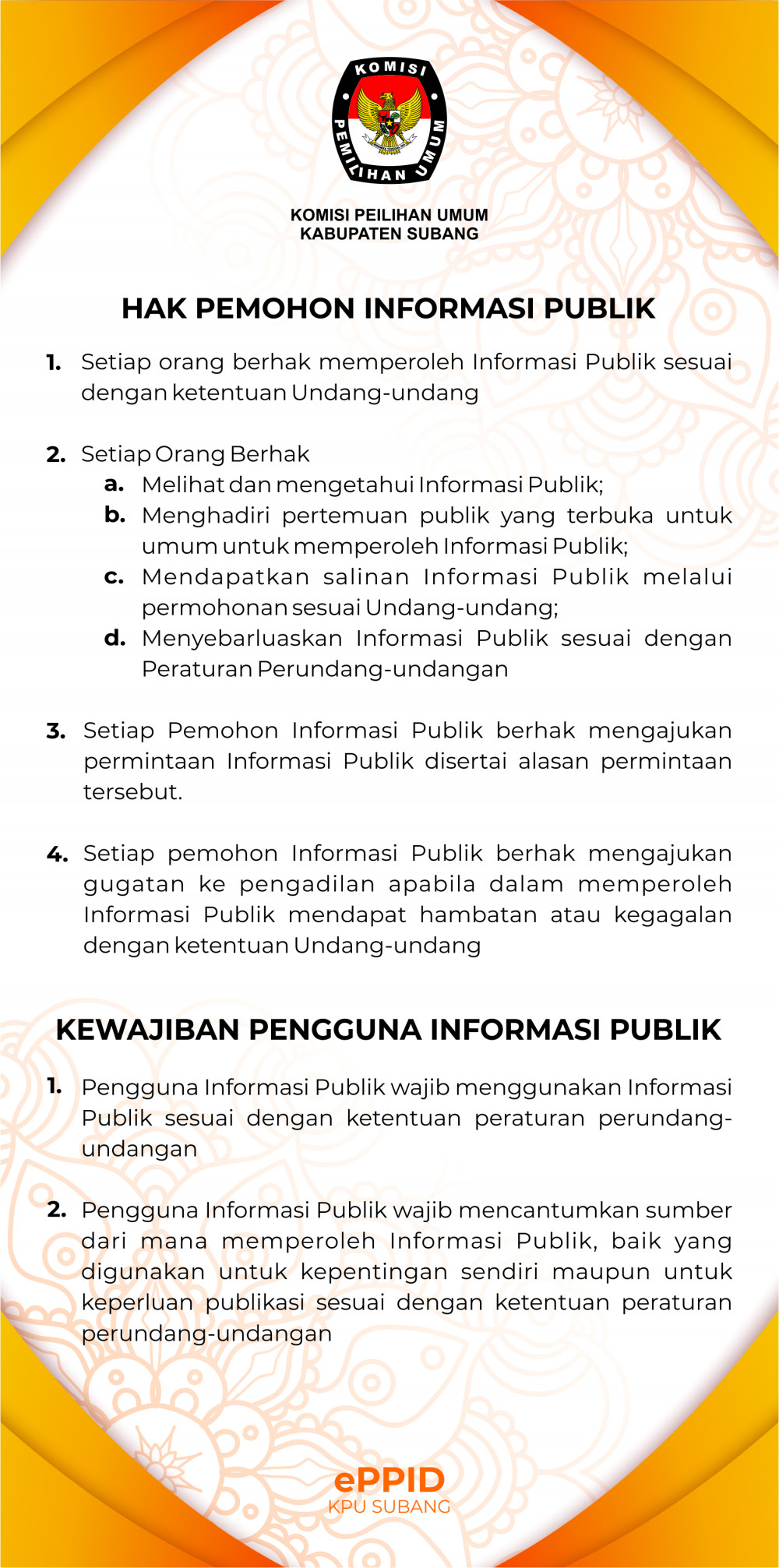 E-PPID - Hak Pemohon Informasi
